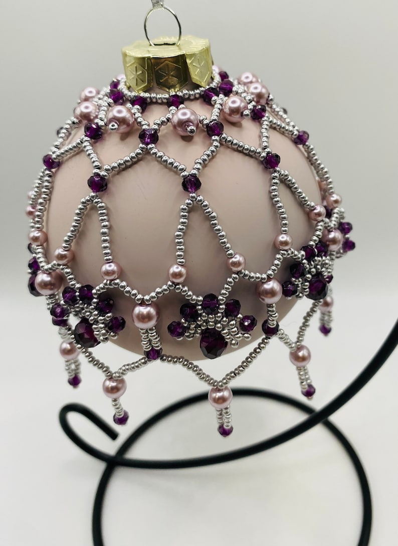 Elegant Peacock Beaded Ornament Cover Pattern, Bauble Cover Pattern - Etsy