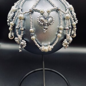 Silver Heart Beaded Ornament Cover Pattern, Bauble Cover Pattern PDF - Etsy