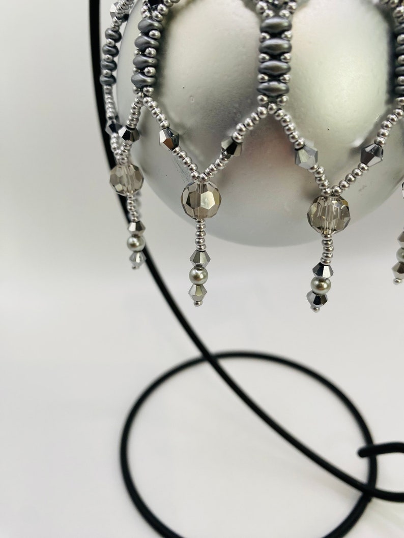 Silver Dream Beaded Ornament Cover Pattern PDF, Bauble Cover Pattern - Etsy