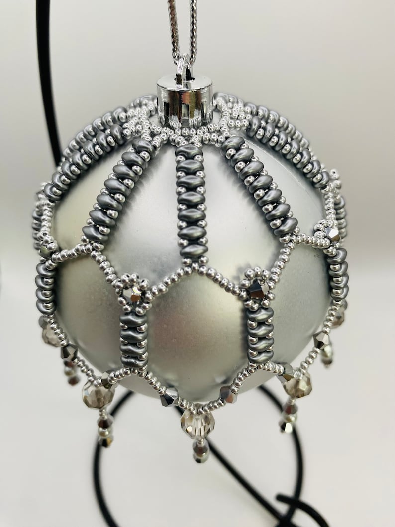 Silver Dream Beaded Ornament Cover Pattern PDF, Bauble Cover Pattern - Etsy