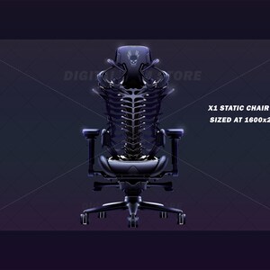 1x Halloween Vtuber Gaming Chair, Black Skeleton Mecha, Assets, Vtuber ...