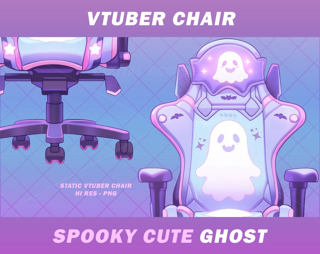 1x Vtuber Gaming Chair, Spooky Cute Ghost, Assets, Vtuber, Cute, Pink ...