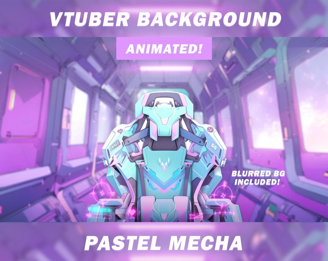Animated Vtuber Background, Vtuber Chair, Pastel Mecha Cockpit, Vtuber ...