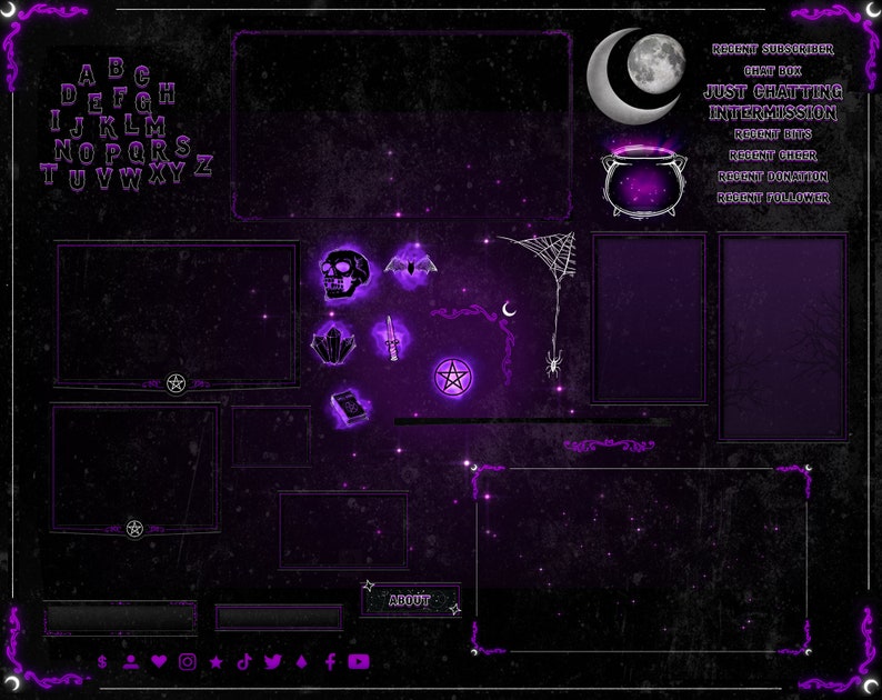 Gothic Stream Package - Goth Twitch Overlay - Etsy