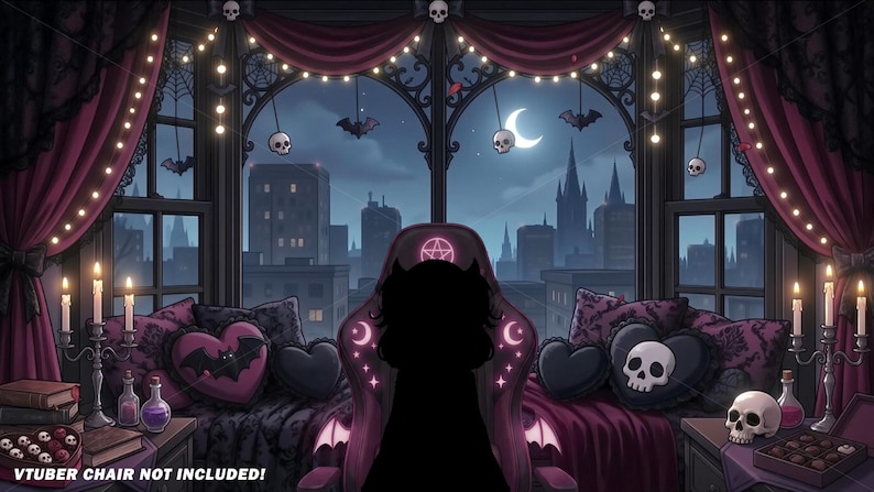 Animated Background for Vtuber, Romantic Gothic, Twitch, Kawaii Goth ...