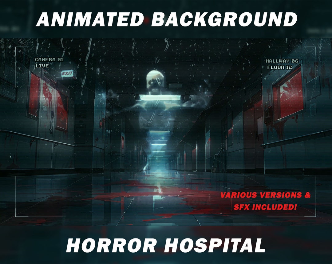 Animated Horror Vtuber Background for Twitch, Horror Hospital, Stream ...