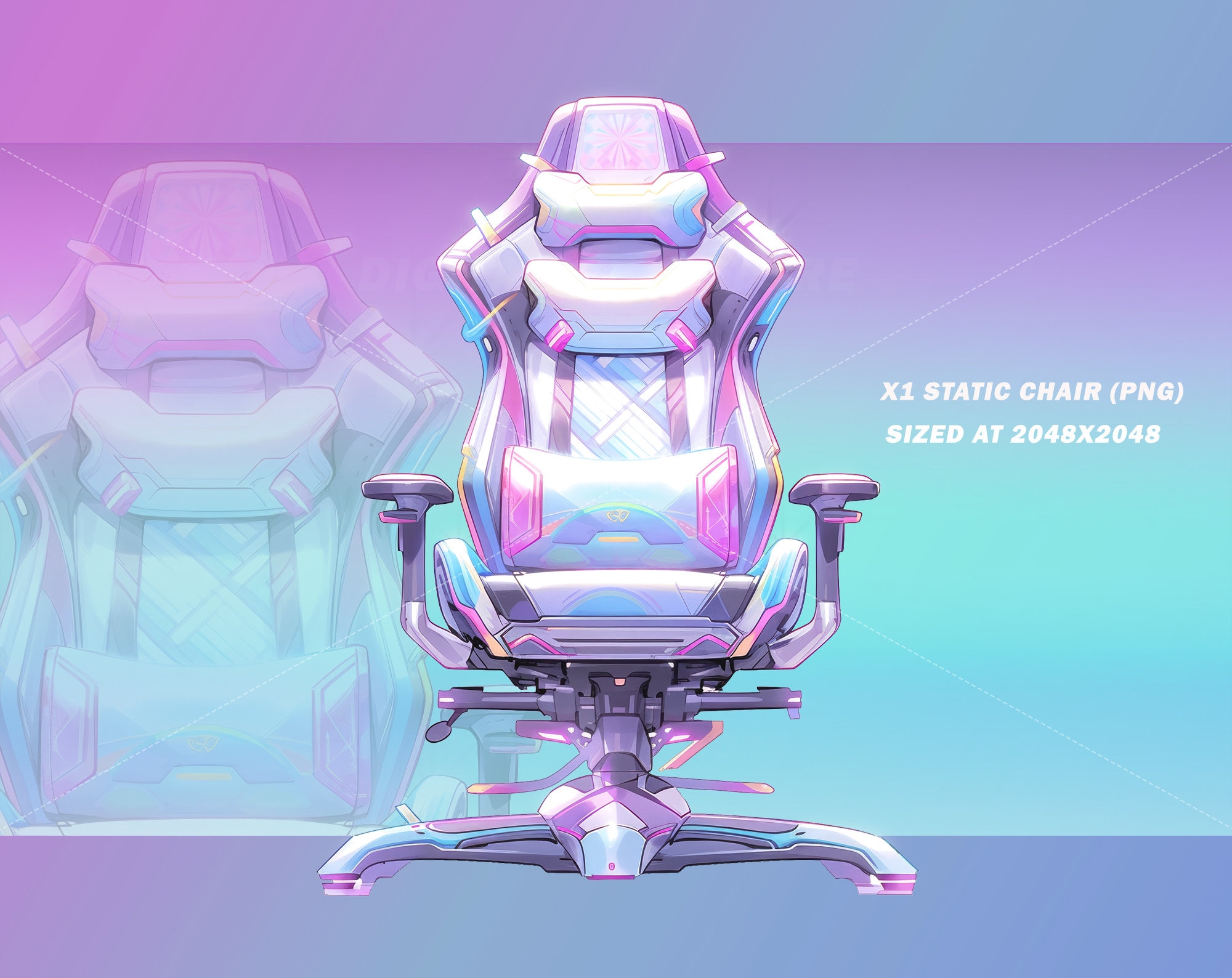 Holographic Vtuber Gaming Chair Asset (PNG) - Etsy