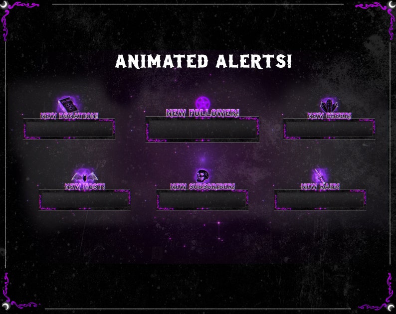 Gothic Stream Package - Goth Twitch Overlay - Etsy