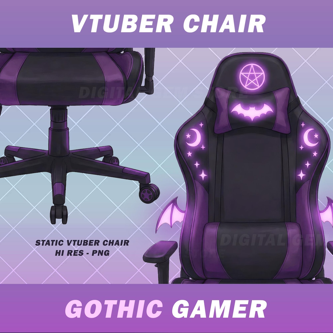 1x Gothic Vtuber Gaming Chair, Witchy, Spooky Halloween - Etsy