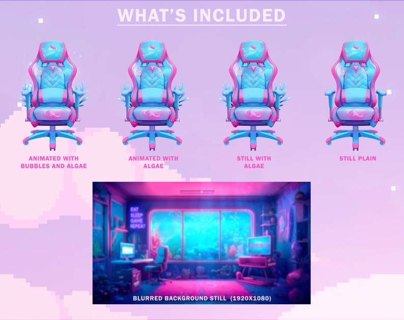 Animated Vtuber Gaming Chair, Cozy Underwater Room (WEBM, PNG) - Etsy