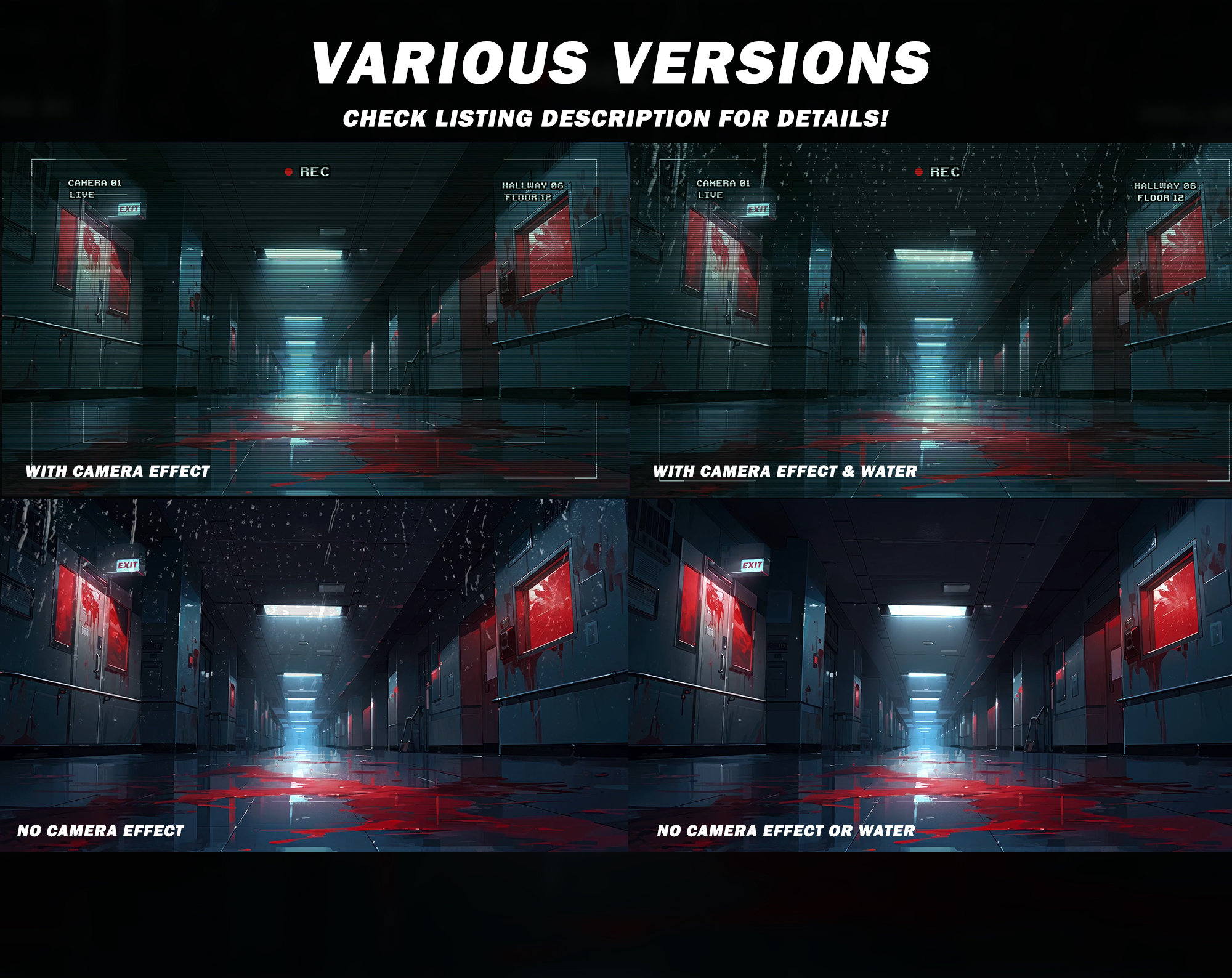 Animated Horror Vtuber Background for Twitch, Horror Hospital, Stream ...