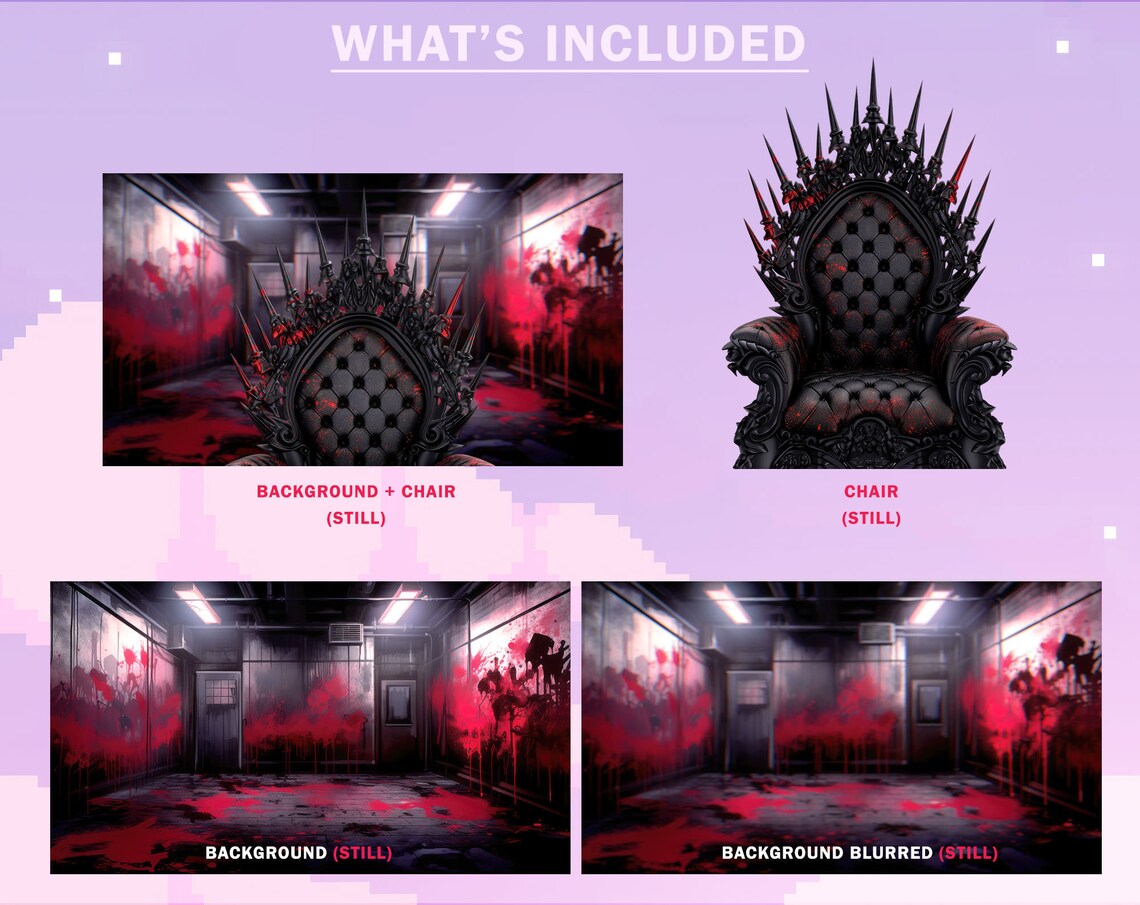 Vtuber Background Vtuber Chair Bloody Throne Horror Vtuber - Etsy UK