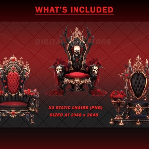 3x Vtuber Gaming Chair, Gothic Vampire, Red Rose, Romantic, Assets ...