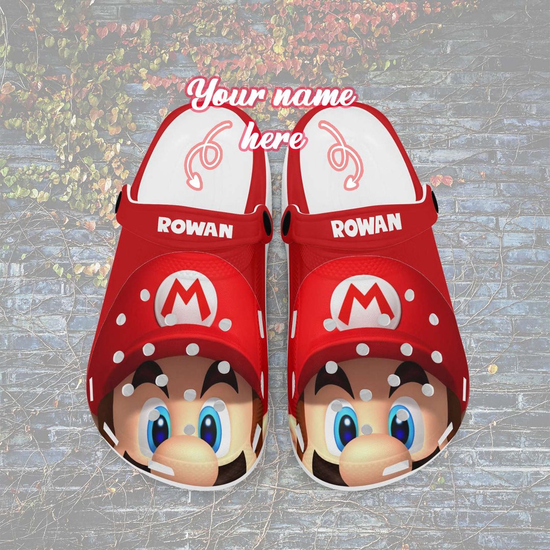 Mario Pattern Gaming Clog Shoes Adults Kids Crocs Funny - Etsy