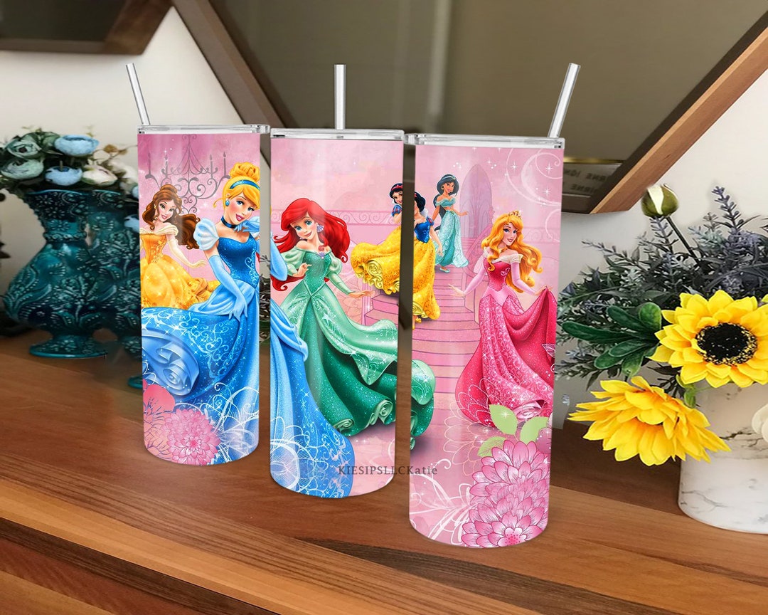 Cartoon Princesses Tumbler, Princess Tumbler Wrap, Cartoon Character ...