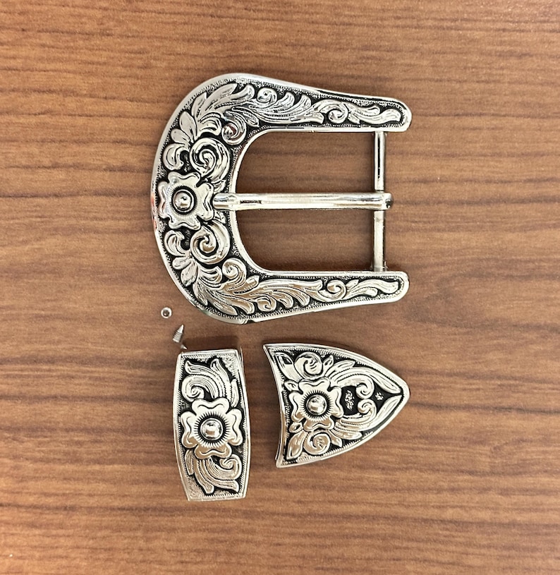 Western Belt Buckle Cowboy Buckle Groomsman Rodeo Floral Style Belt ...