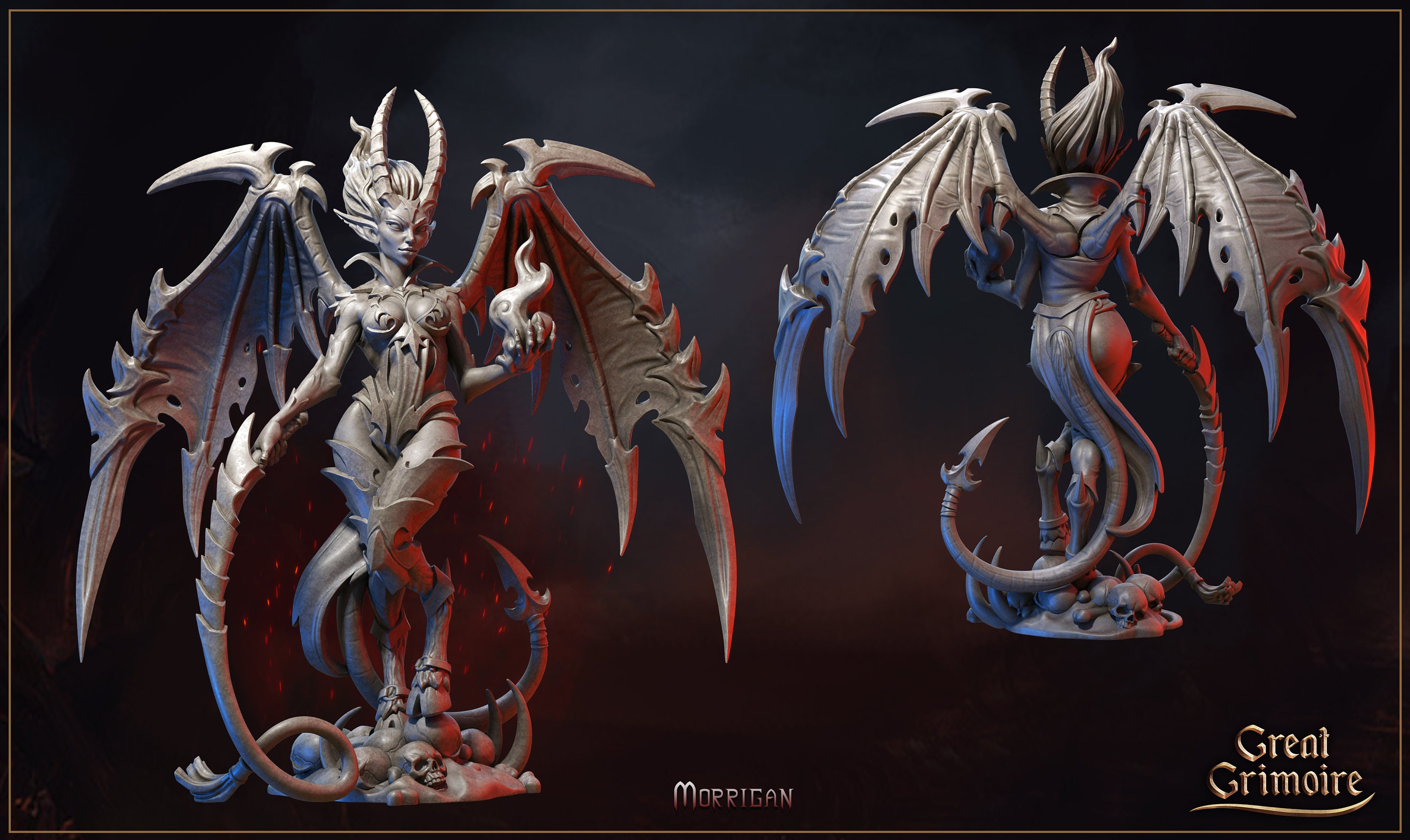 Morrigan Great Grimoire Mini, 3D Mini, RPG Mini, Miniature for Table ...