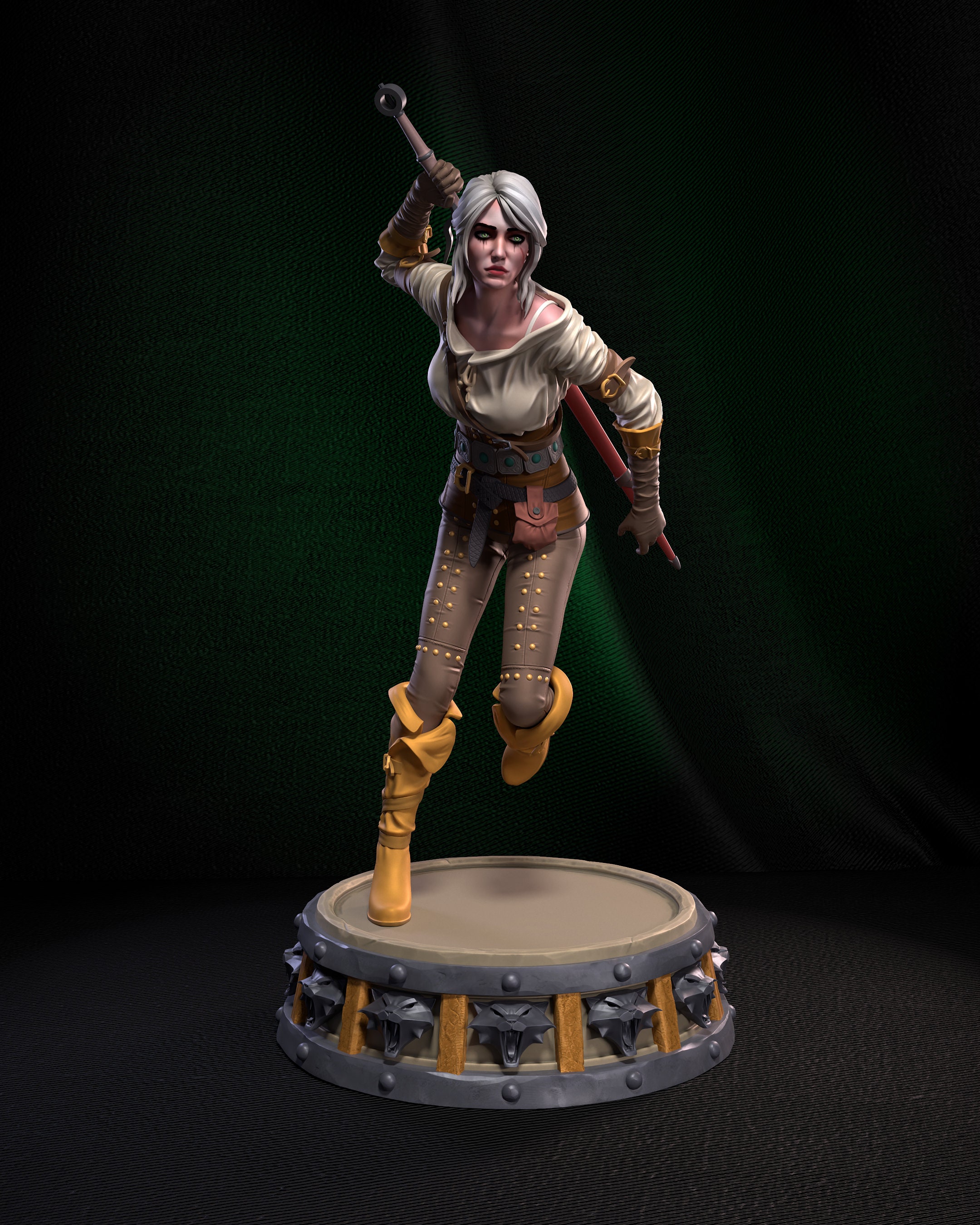 Ciri from The Witcher 3 Unpainted Statue Figurine