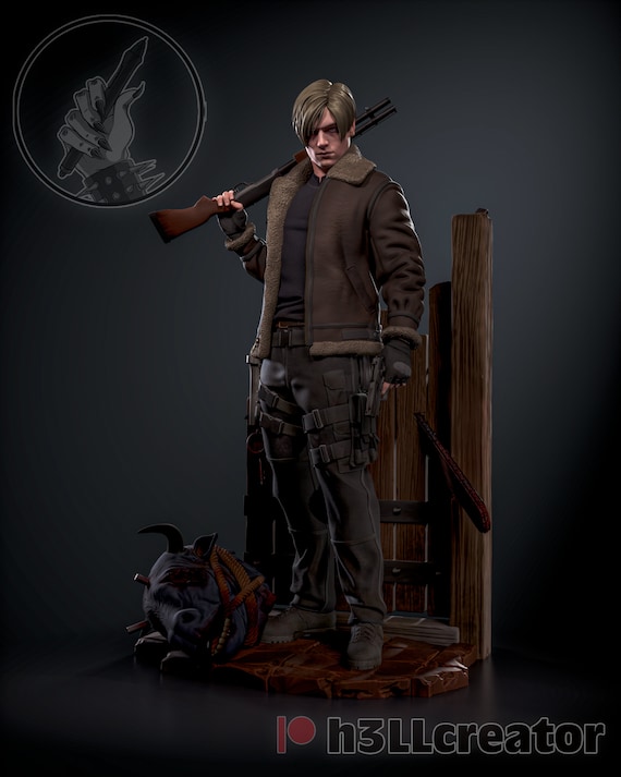 Leon Kennedy From Resident Evil 4 Unpainted Statue Figure Etsy