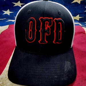 Fire Fighter Department, Fire & Rescue Trucker Cap, Puff Embroidery ...