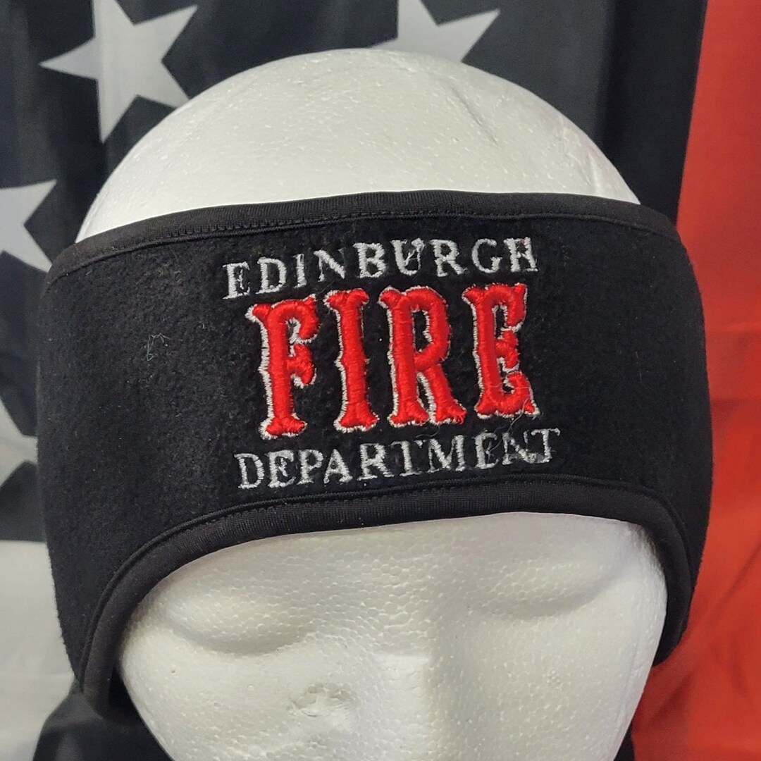 Fire Fighter Department, Fleece Ear Warmers, 3D Puff Embroidery ...