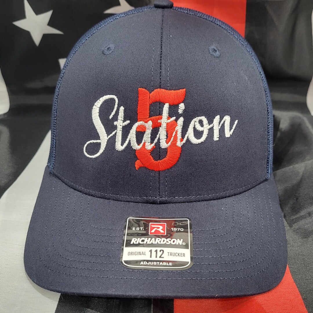 Fire Fighter Department, Fire & Rescue Trucker Cap, Cursive Center ...