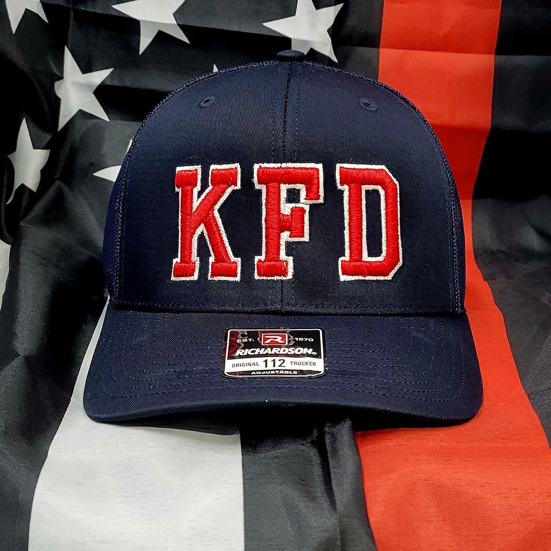 Fire Fighter Department, Fire & Rescue Trucker Cap, Center of Cap Puff ...