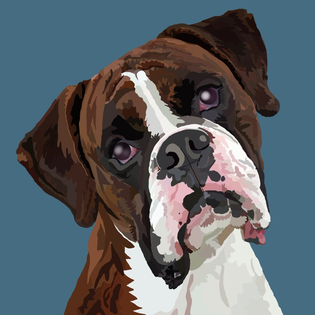 Boxer Giclee Art Print 8x8 - Etsy