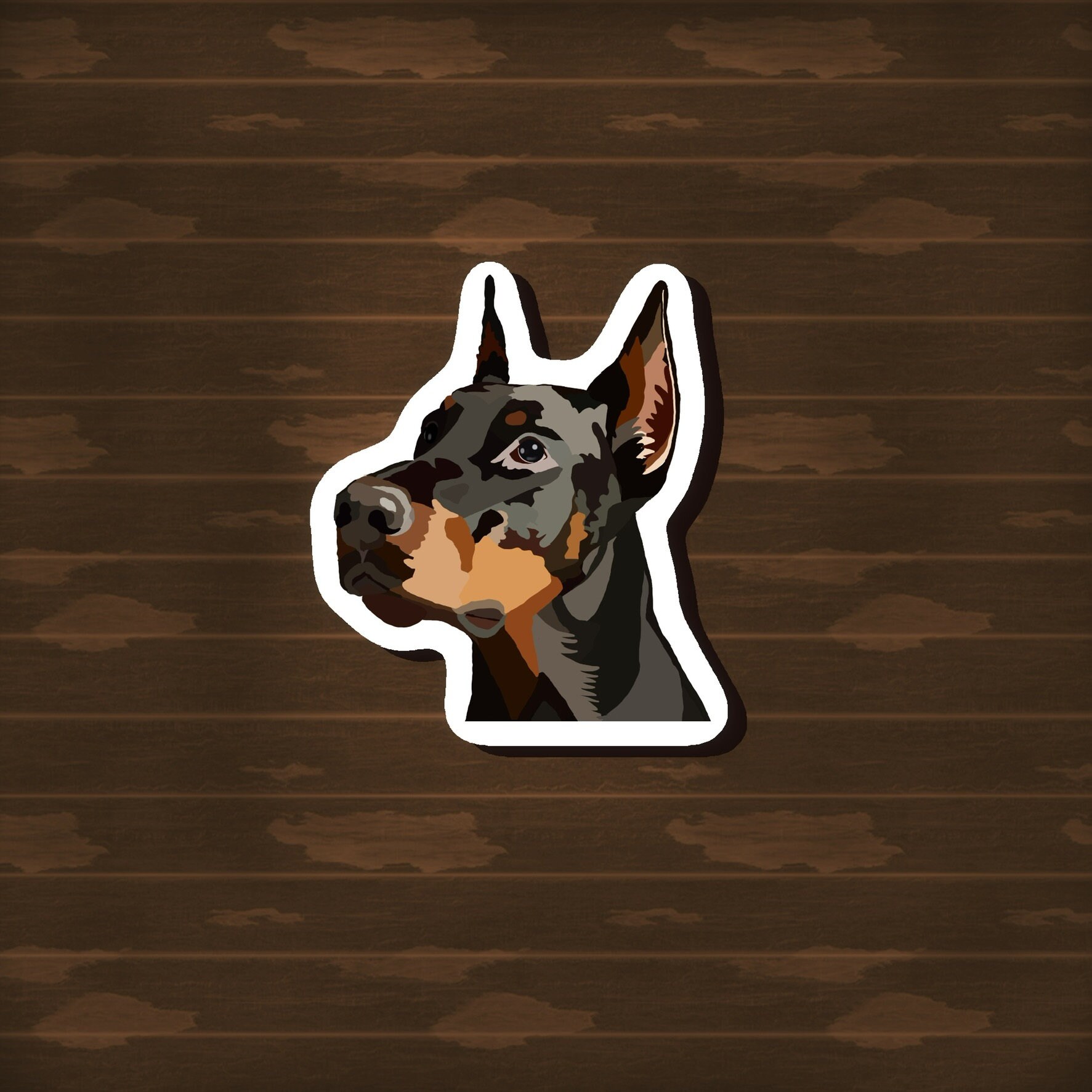 Doberman Vinyl Sticker - Etsy