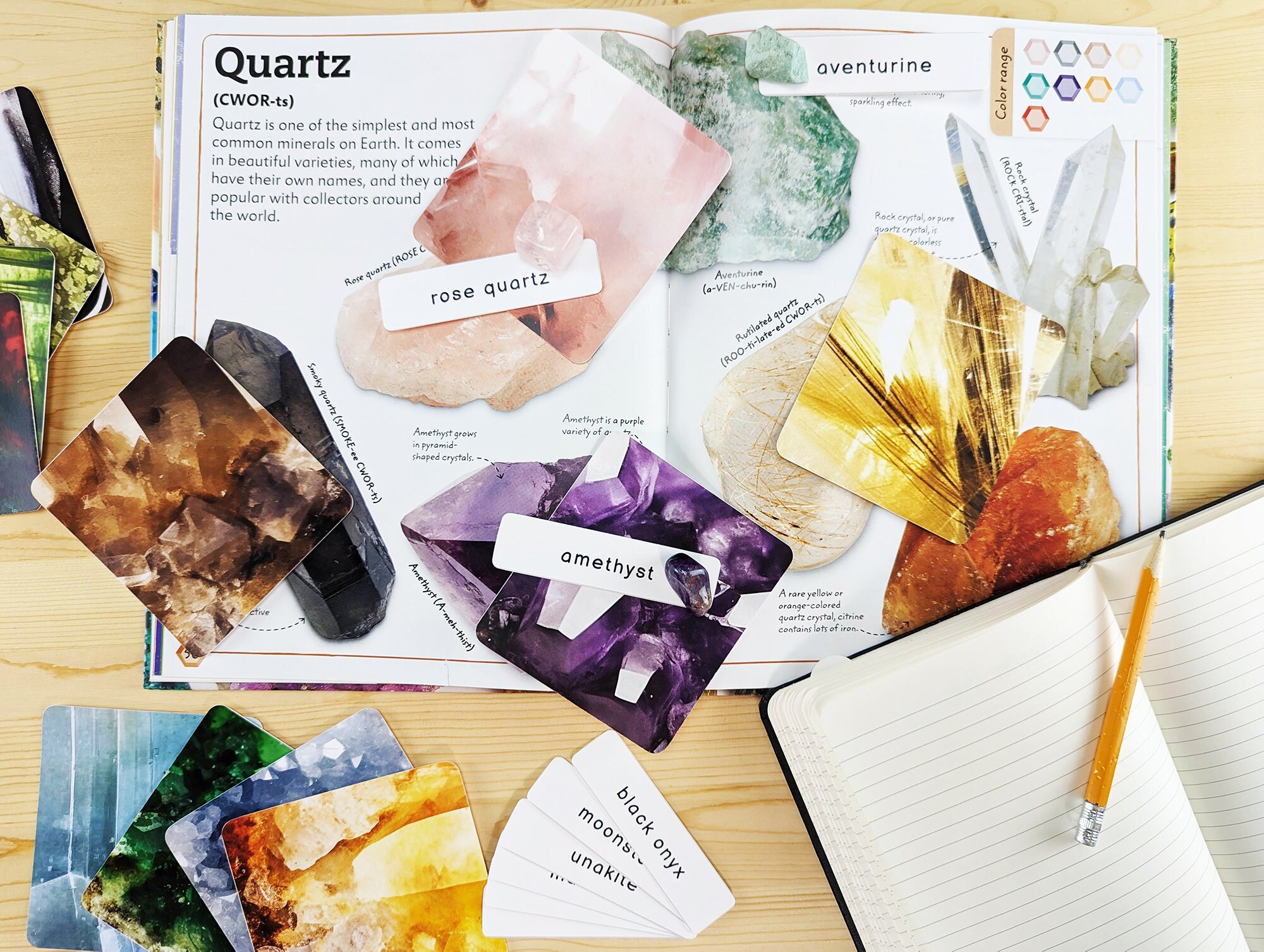 Printable Montessori Flash Card Gemstone 3 Part Card Education Material ...