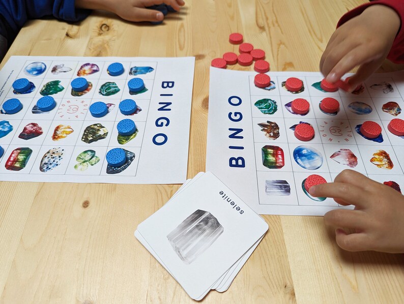 Printable Montessori Flash Card Gemstone 3 Part Card Education Material ...