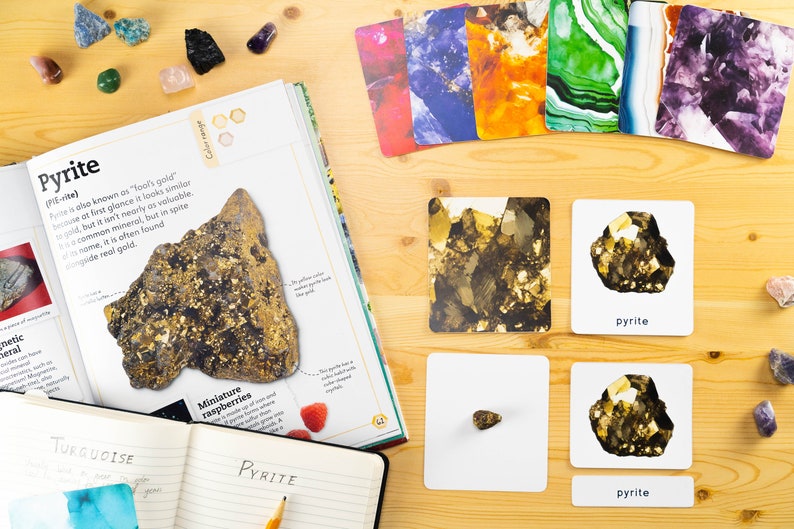 Printable Montessori Flash Card Gemstone 3 Part Card Education Material ...
