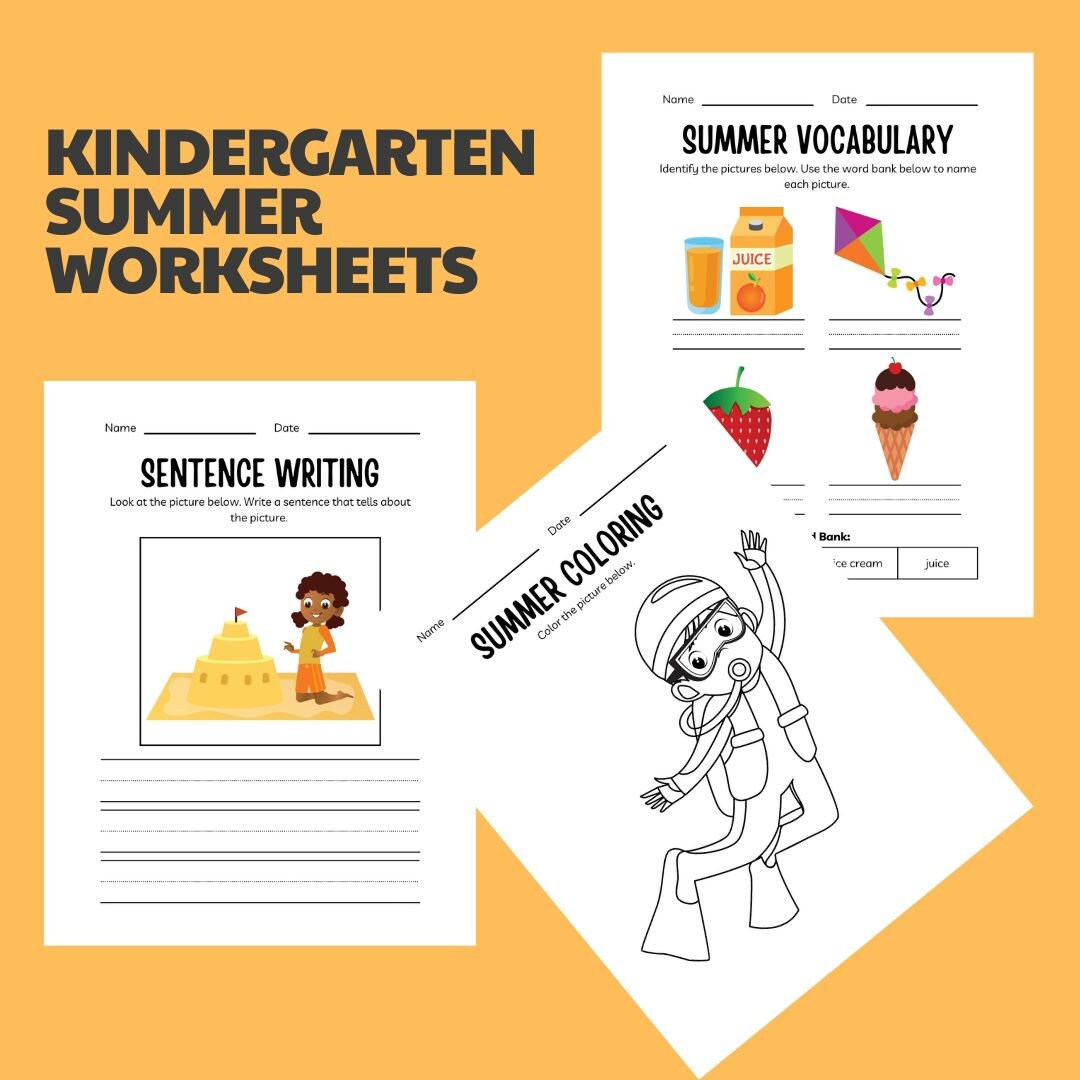 Kindergarten Summer Worksheet Pages, Mentally Stimulating 25 Page ...