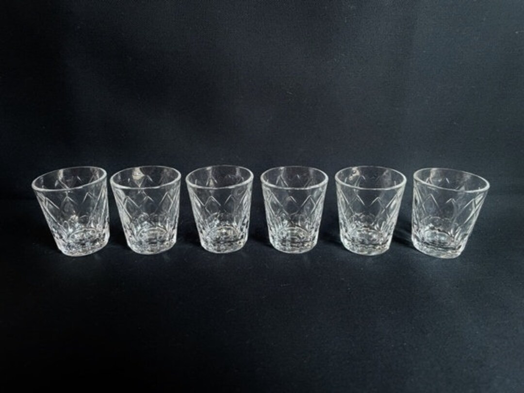Vintage Diamond Pattern Shot Glasses 6 - Etsy