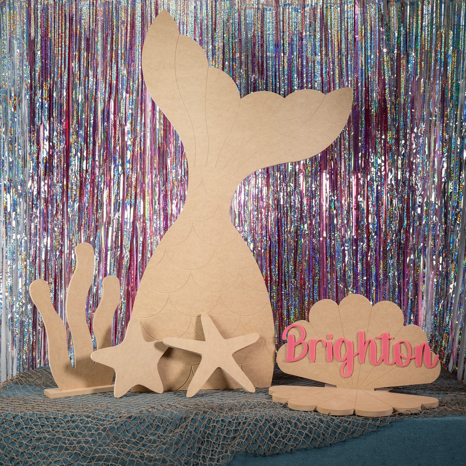Unpainted MDF Mermaid Tail With Kickstand: Party Prop Decor - Etsy