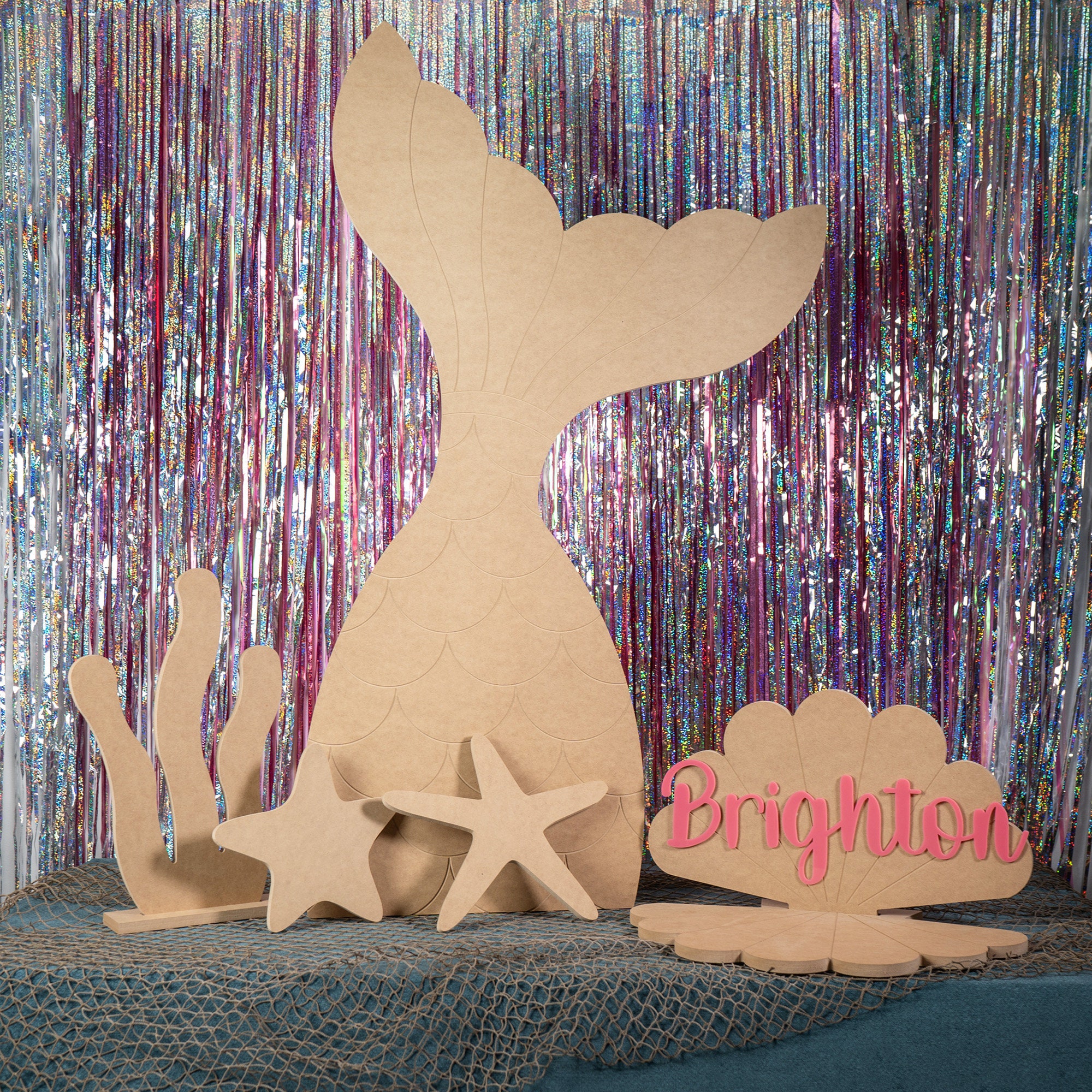 Unpainted MDF Mermaid Tail With Kickstand: Party Prop Decor - Etsy