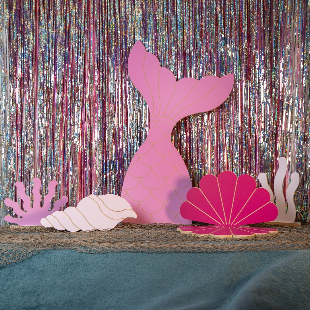 Unpainted Under the Sea Party Props: Mermaid Tail, Clam Shell, Coral - Etsy