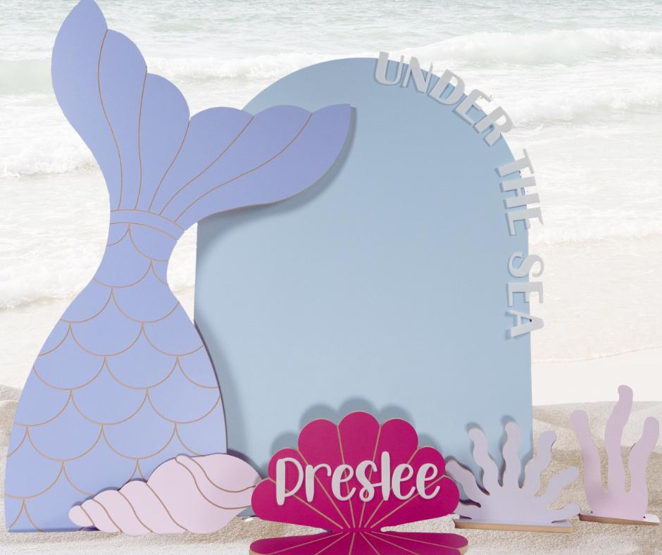 Under the Sea Party Props: Wood Arch, Mermaid Tail, Clam Shell & Custom ...