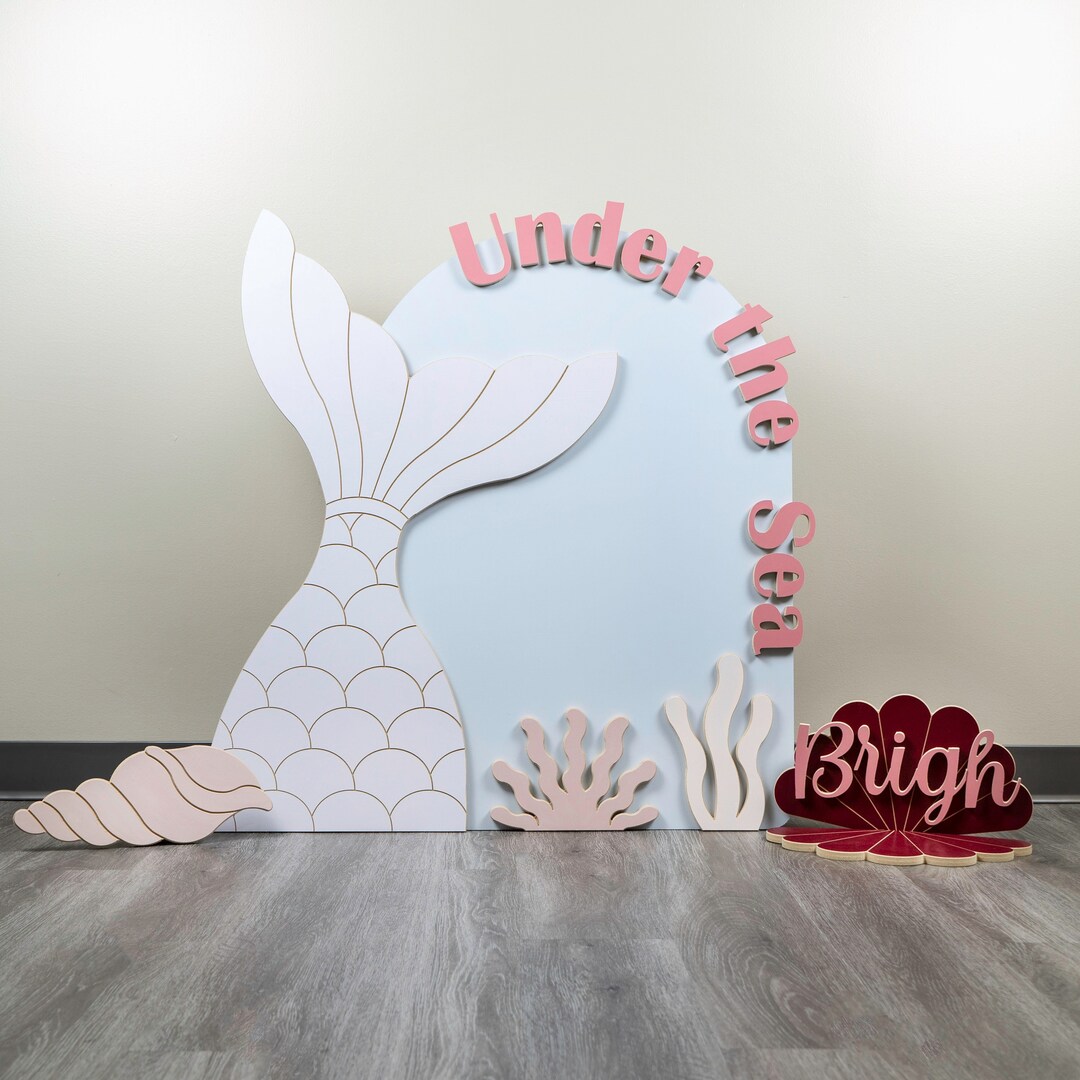 Under the Sea Party Props and Personalized Decor 1 Wood Arch, 1 Mermaid ...