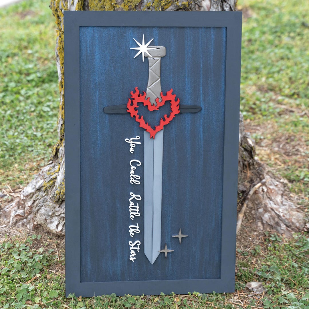 Fireheart Sword Wooden Wall Art: Throne of Glass Inspired Decor - Etsy