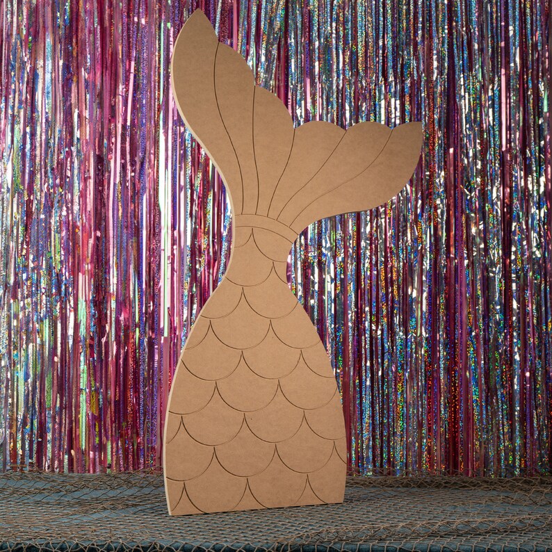 Unpainted MDF Mermaid Tail With Kickstand: Party Prop Decor - Etsy