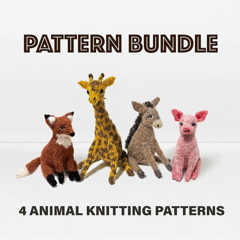 Four Animal Knitting Patterns - Etsy