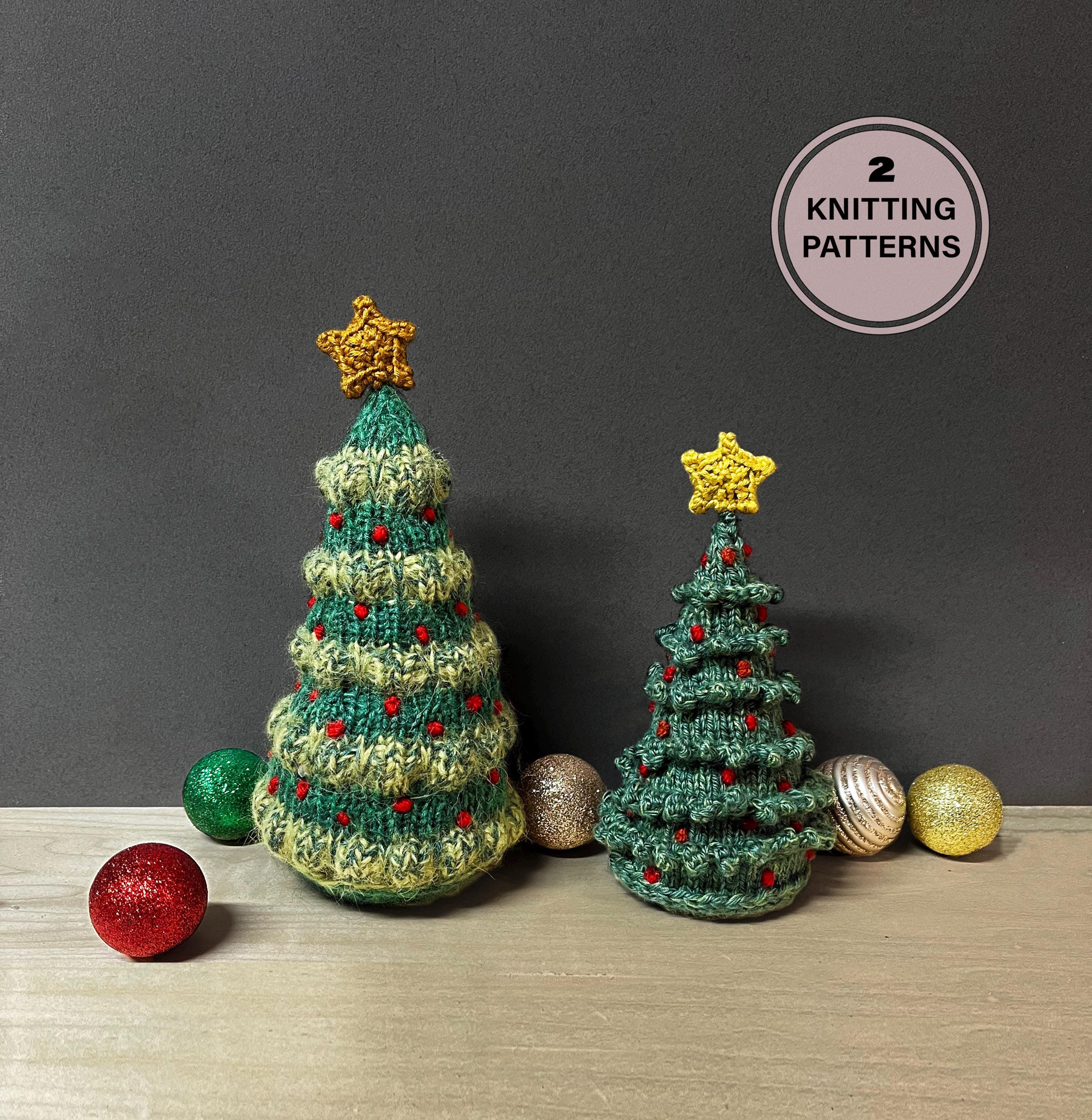 Two Christmas Tree Knitting Patterns - Etsy