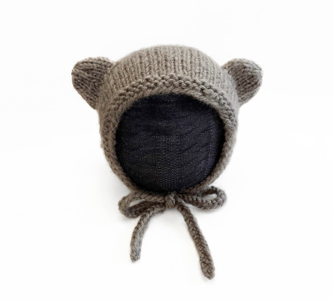 Knit Baby Bear Bonnet, Ready to Ship - Etsy