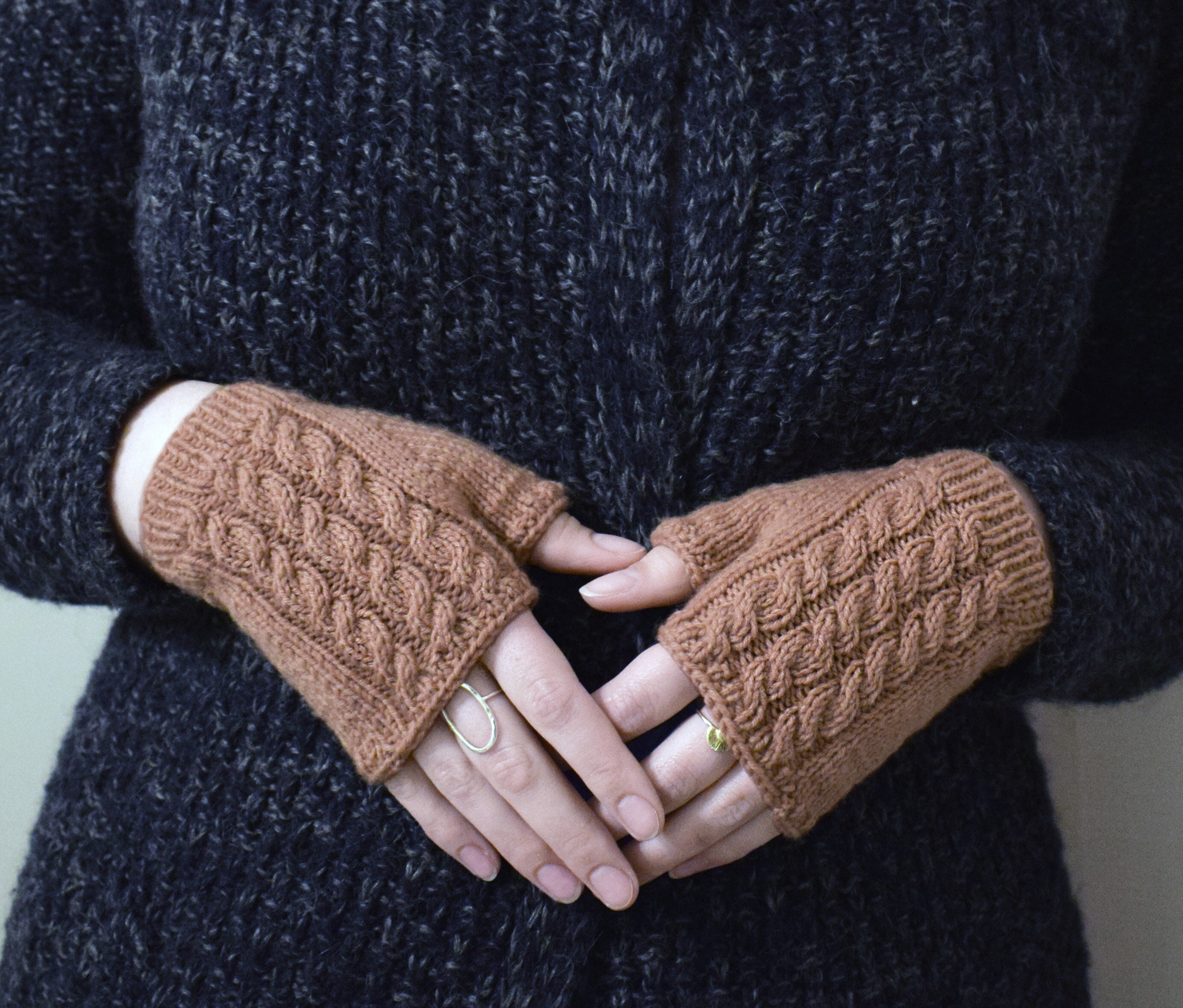 Cabled Fingerless Gloves Pattern - Etsy
