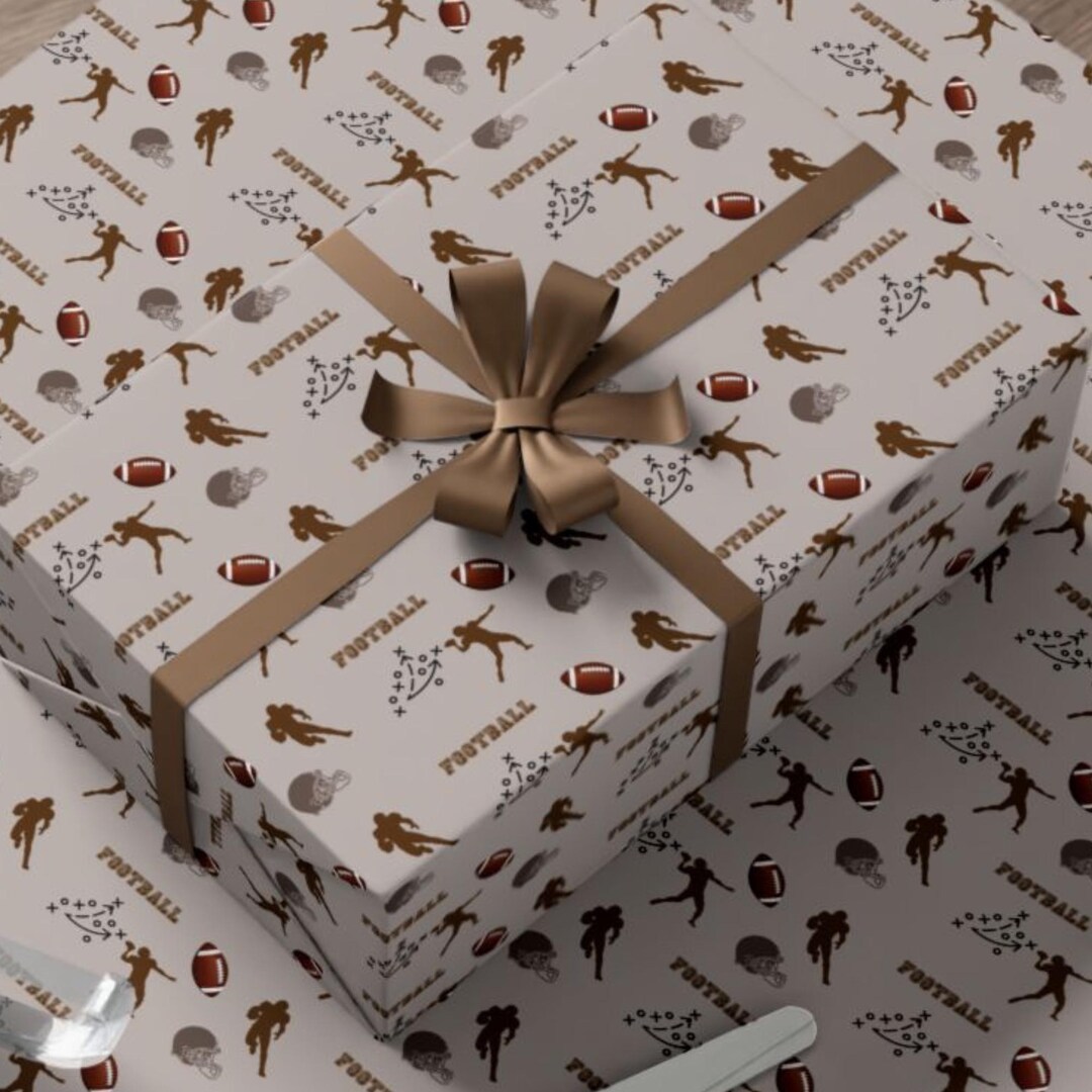 Football Wrapping Paper Gift Packaging Sports Theme Birthday Present ...