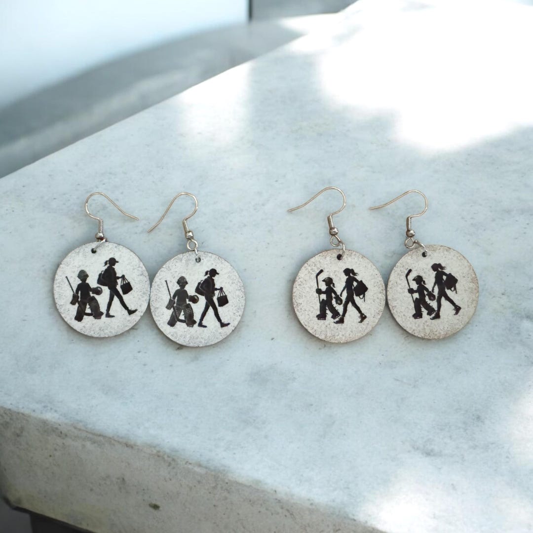 Hockey Mom Earring Team Spirit Game Day Hockey Gift Parent Ice Rink ...