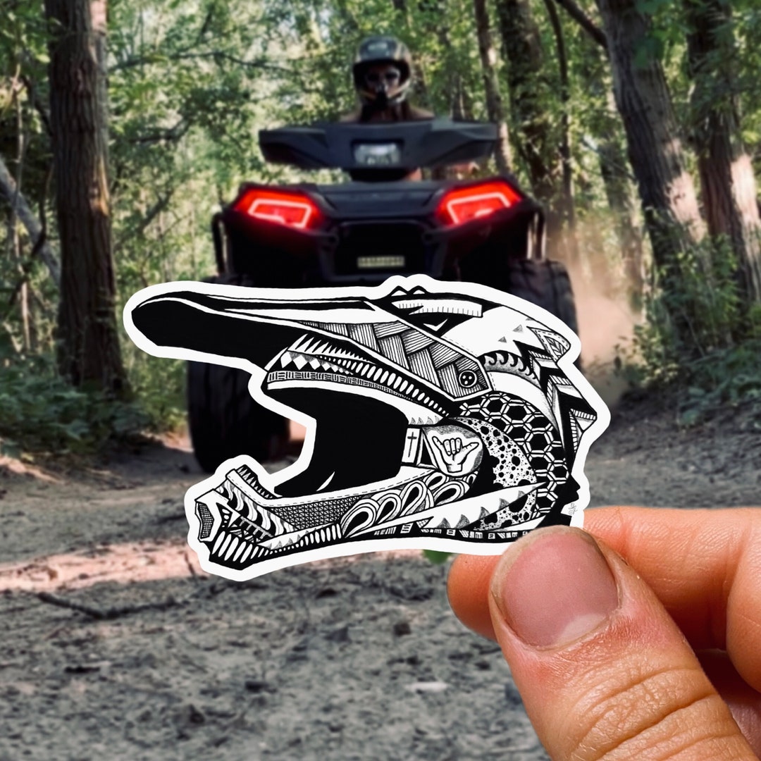 ATV Helmet Sticker UTV Motorcross Decal Polynesian Tribal Hawaiian ...