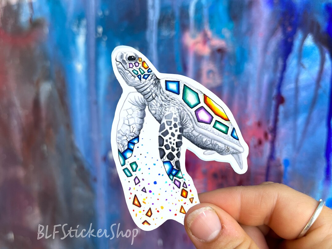 Sea Turtle Sticker, Turtle Aesthetic, Sea Turtle Hydroflask Sticker ...
