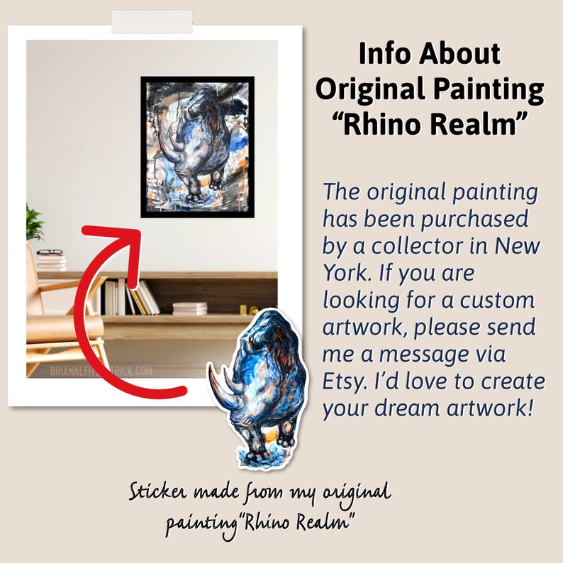 Blue Rhino Sticker, Rhinoceros Decal, Waterproof Animal Decal, Zoo ...
